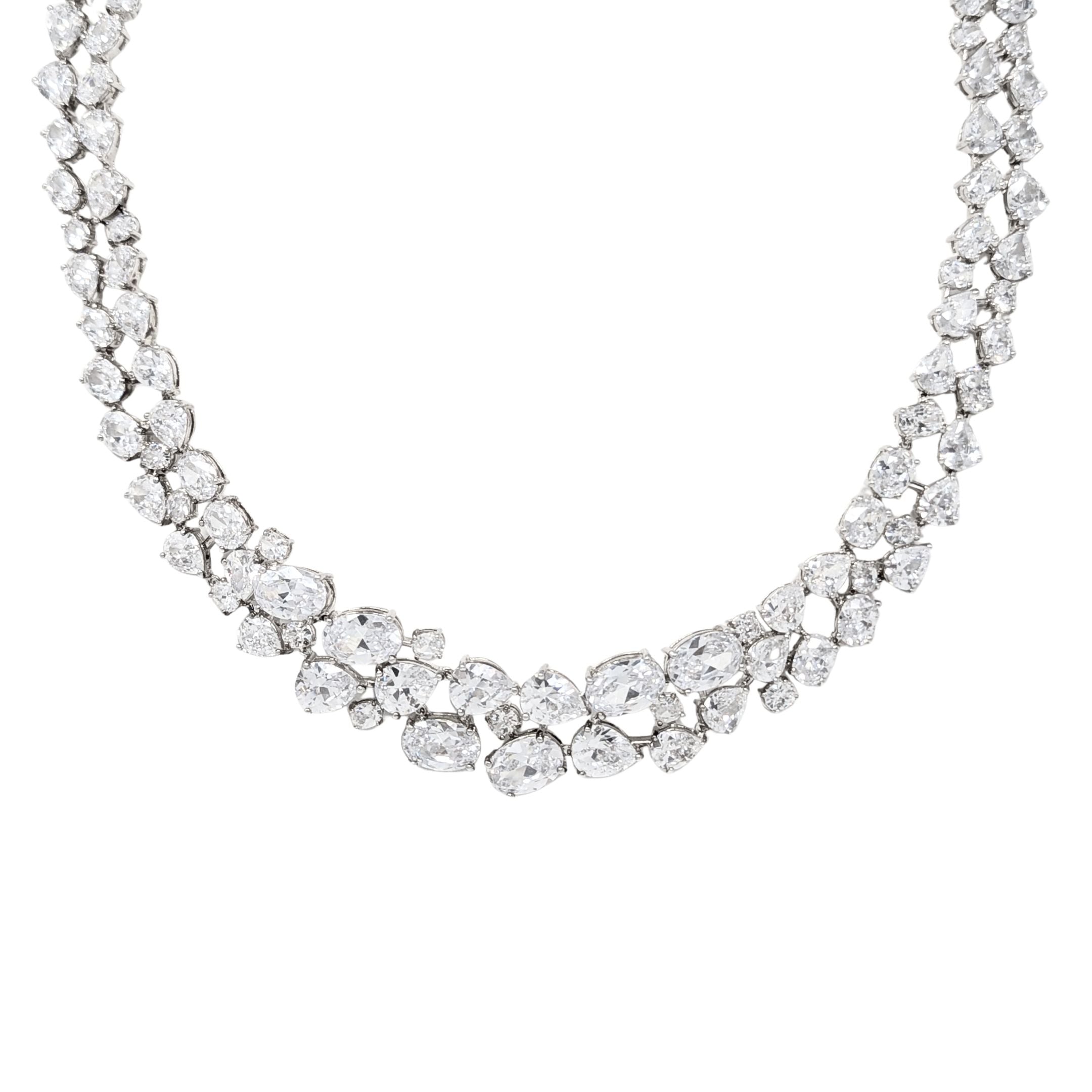 Double Line Faux Diamond Bridal Necklace – Goodman's Antiques & Estate ...