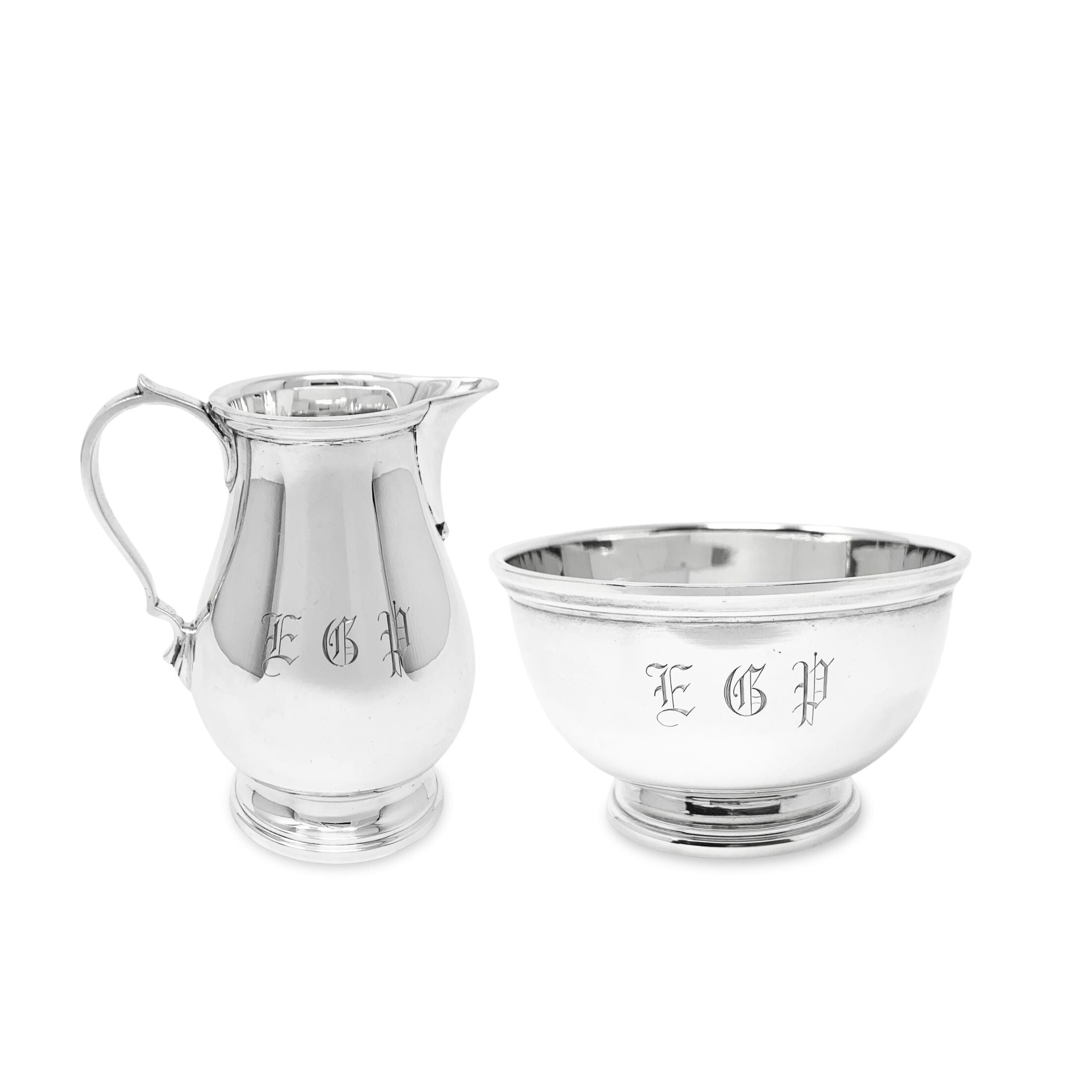 Tiffany & Co. "Queen Anne" Monogrammed Sterling Mini Cream & Sugar ...